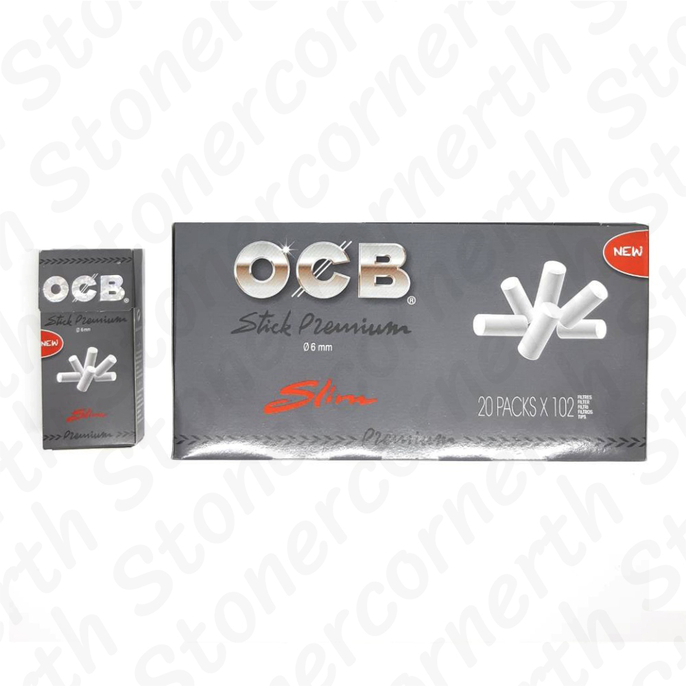 OCB Stick Premium 6mm Premium Slim 102 Filter Tips x 20 Booklets in ...