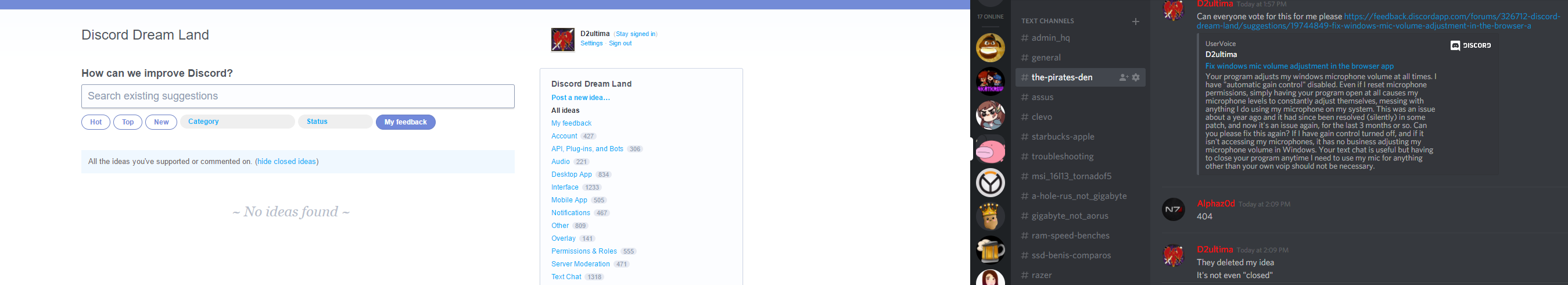 Discord Ignoring My Issue And Deleting My Feedback Silently R Discordapp