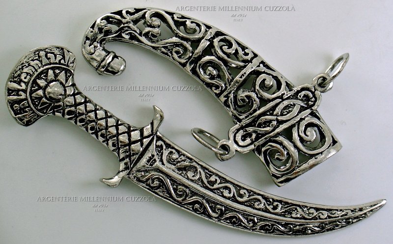 PUGNALE ARGENTO TAGLIACARTE PERSIANO KHANJAR SIKH KIRPAN DAGGER GURKHA ...